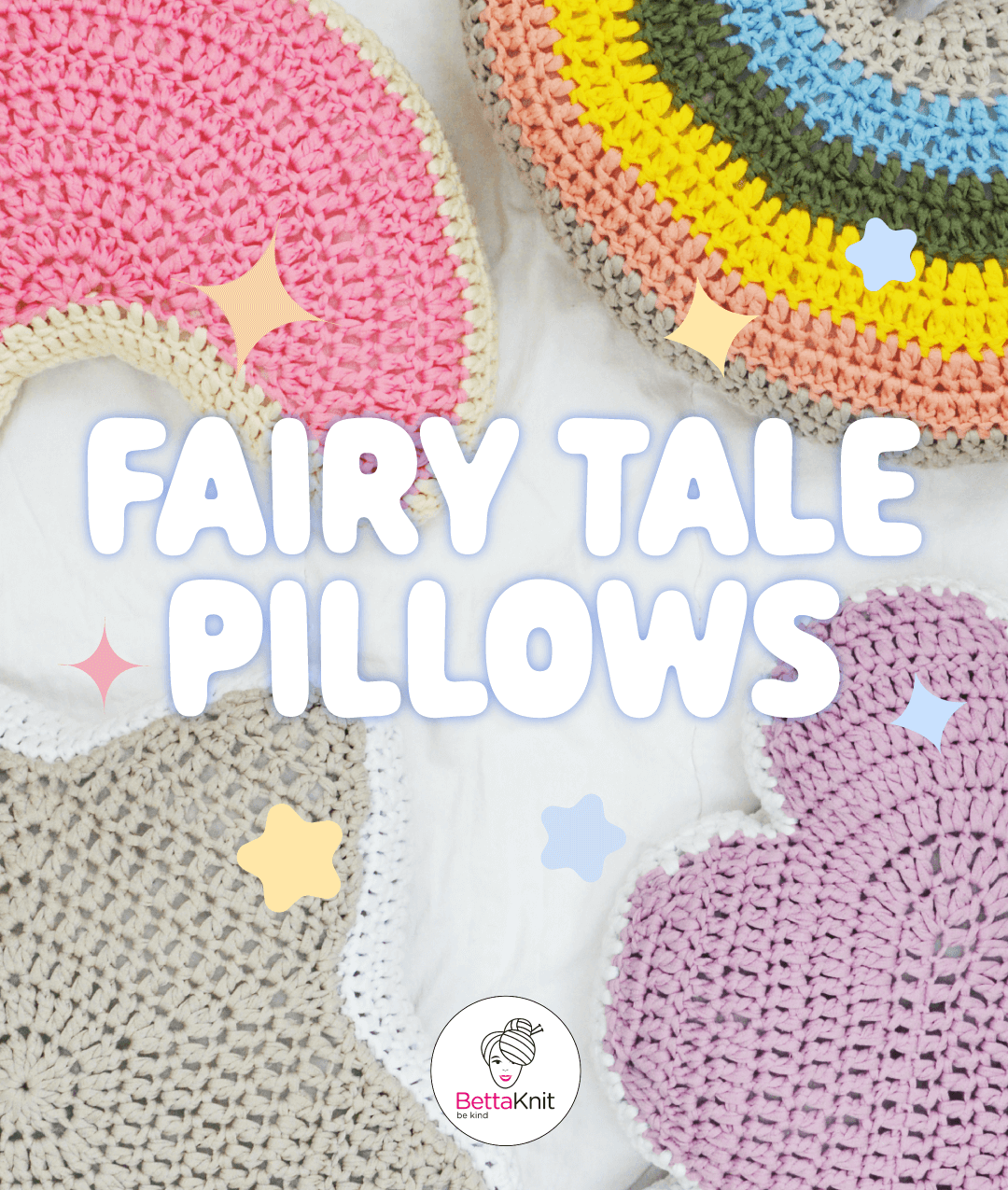 Fairy Tale Pillows – Digital Crochet Pattern Bundle: 4 Colorful Pillow ...
