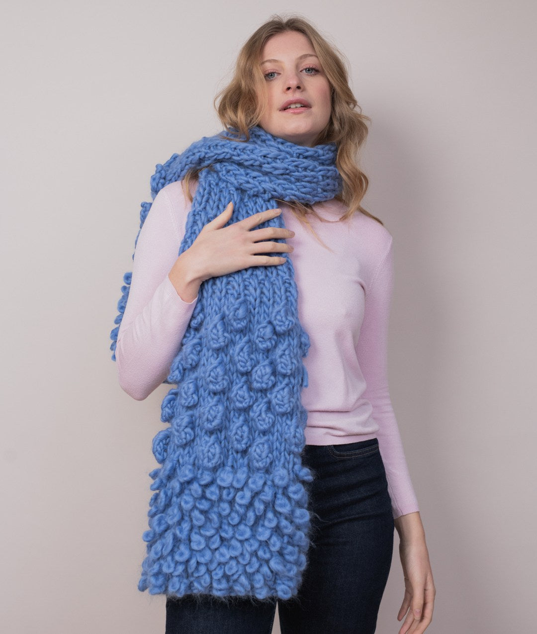 New Bubbles Scarf Knitting Kit | Intermediate Textured Scarf in Cool ...
